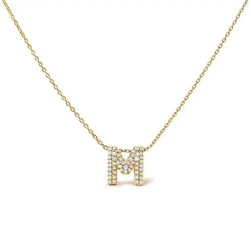 HAUS OF BRILLIANCE 10k Gold Diamond Accent Initial Pendant Necklace - Yellow | M